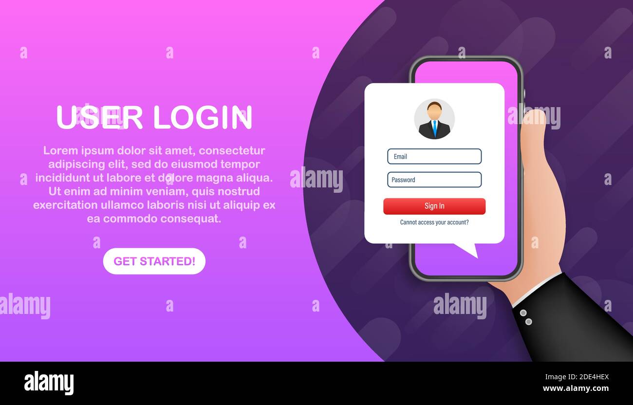 Sign in to account, user authorization, login authentication page ...