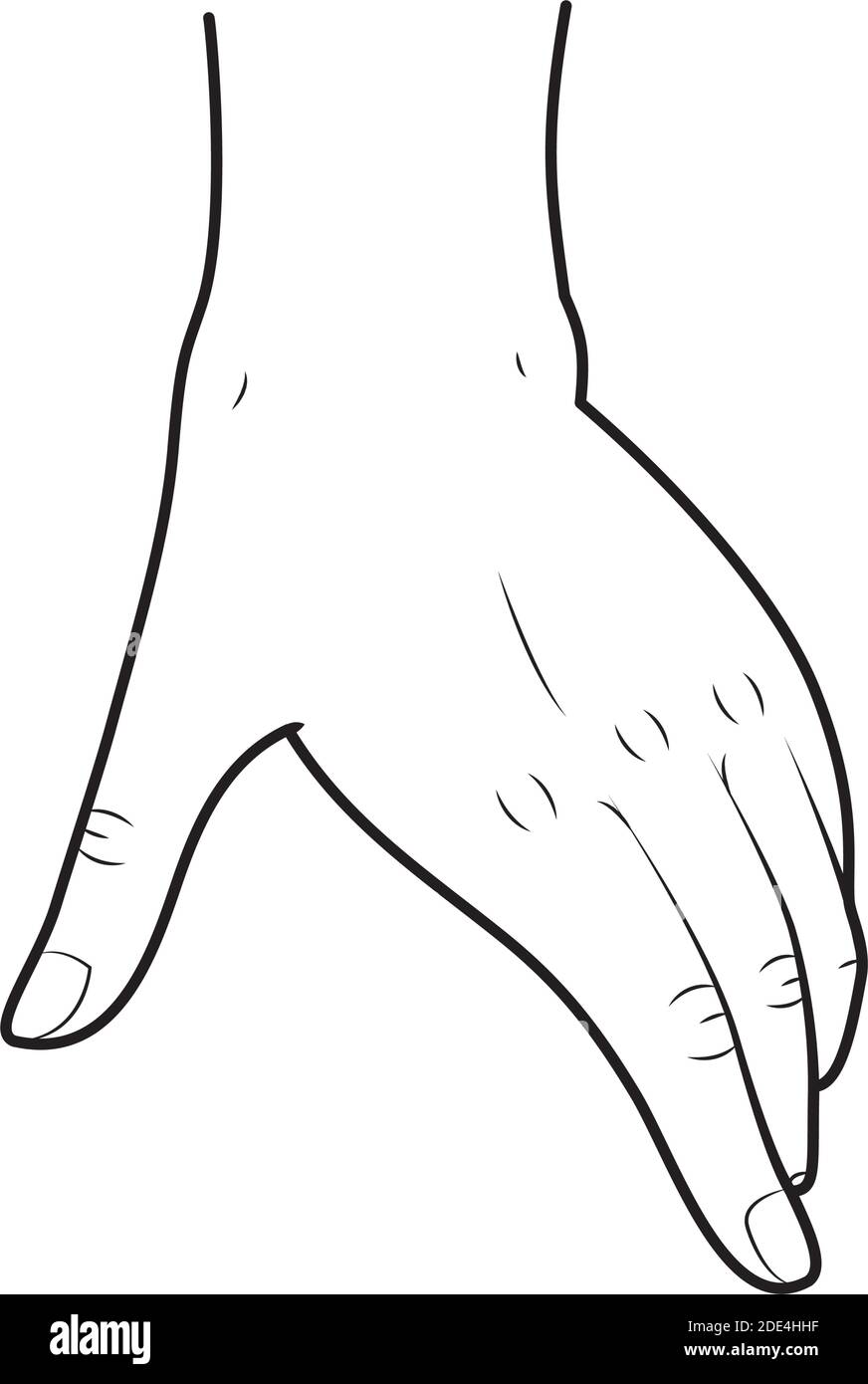 human hand icon over white background, sketch style, vector ...