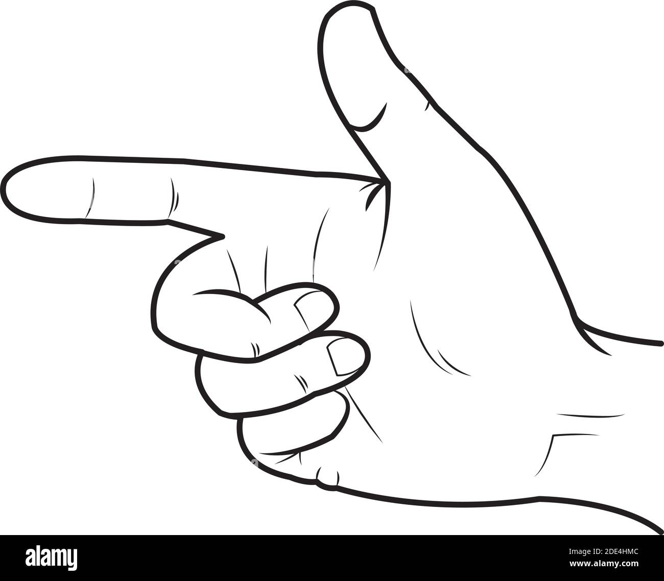 hand with gun expression over white background, sketch style, vector ...