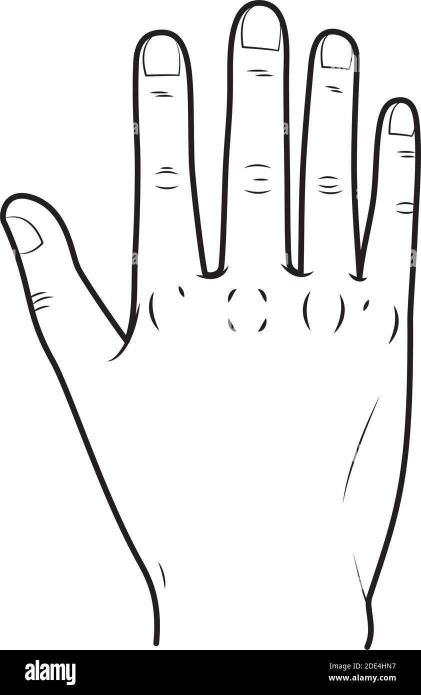 open hand icon over white background, sketch style, vector illustration ...