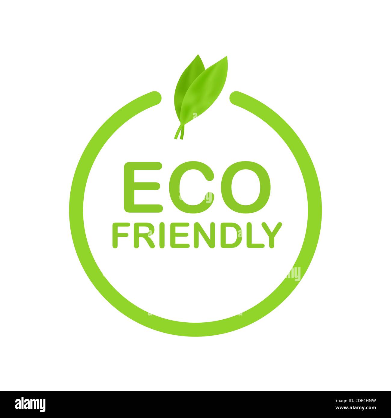 Eco friendly green leaf label sticker. Vector stock illustration Stock ...