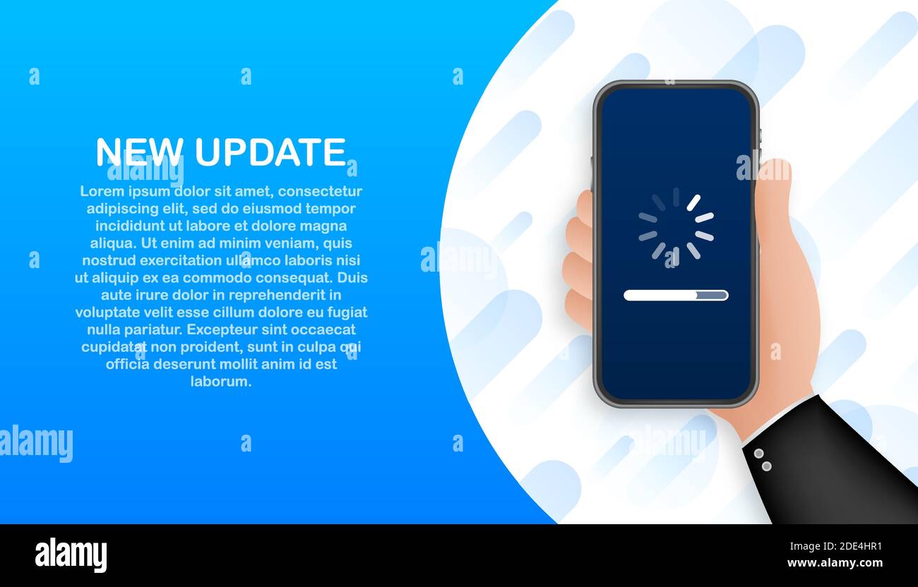 System software update, data update or synchronize with progress bar on ...