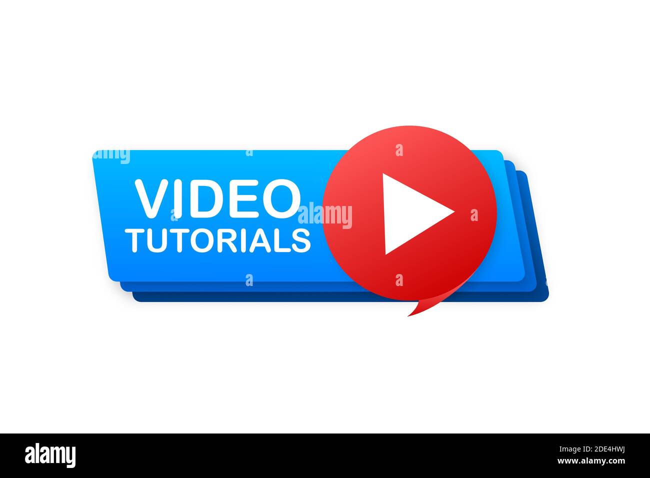 Video tutorials icon concept. Study and learning background, distance ...