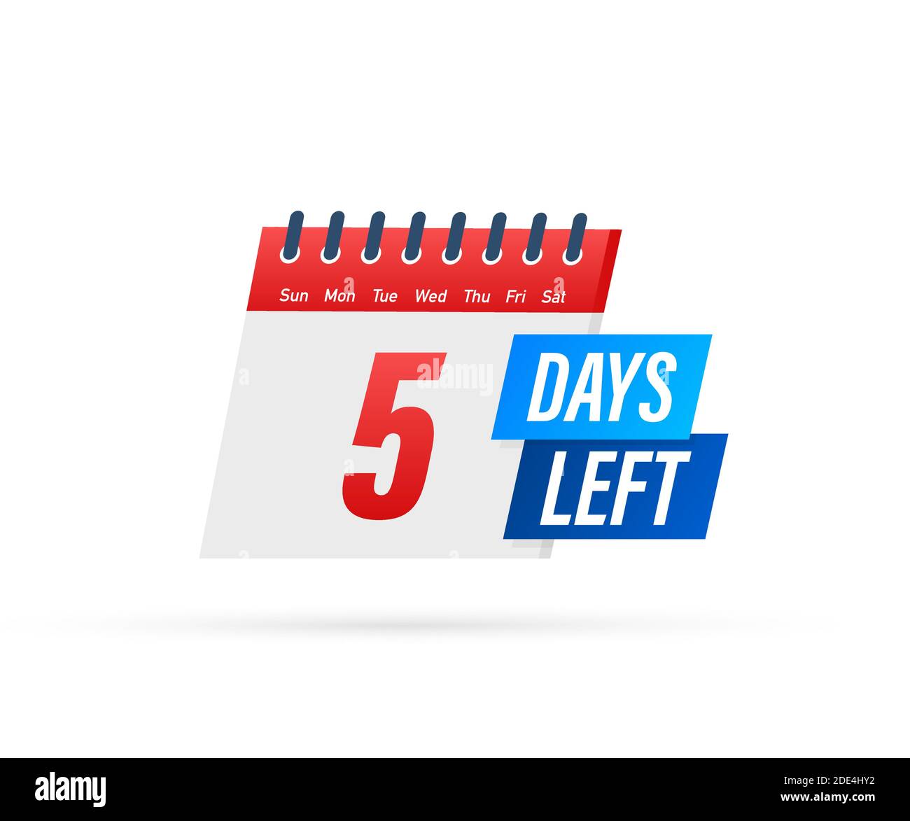 5 Days Left label on white background. Flat icon. Vector illustration ...