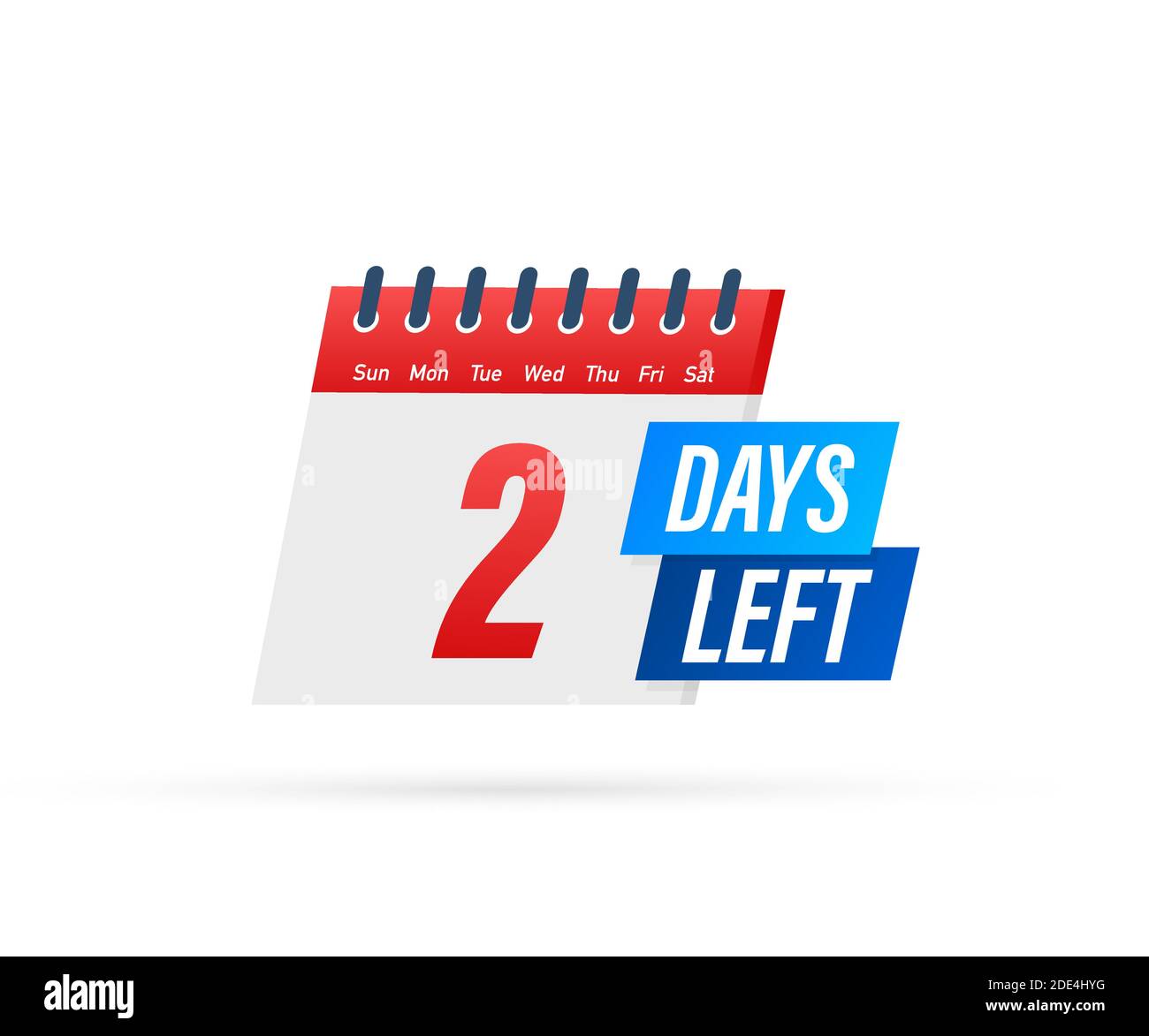 2 Days Left label on white background. Flat icon. Vector illustration ...