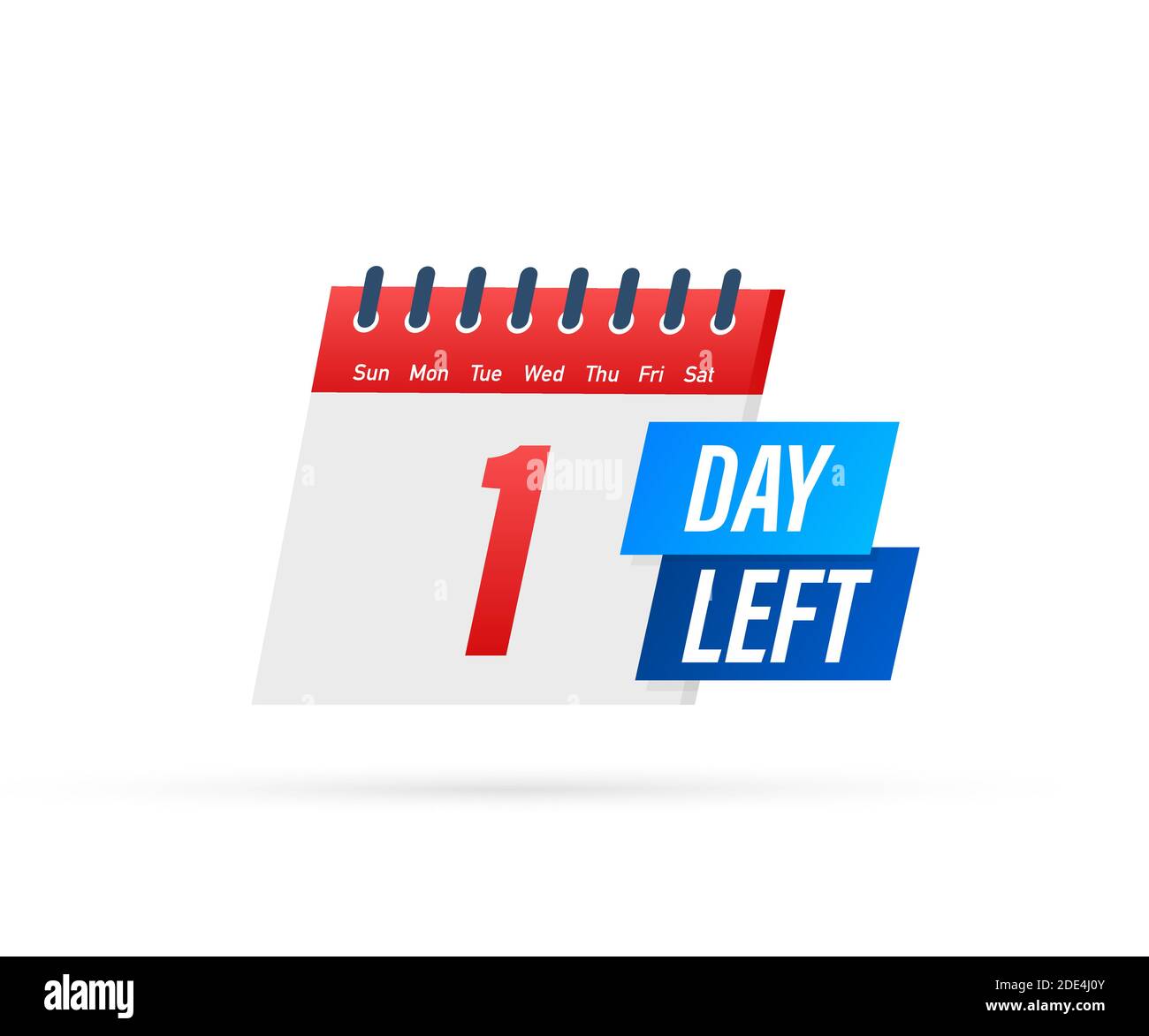 1 Day Left label on white background. Flat icon. Vector illustration ...
