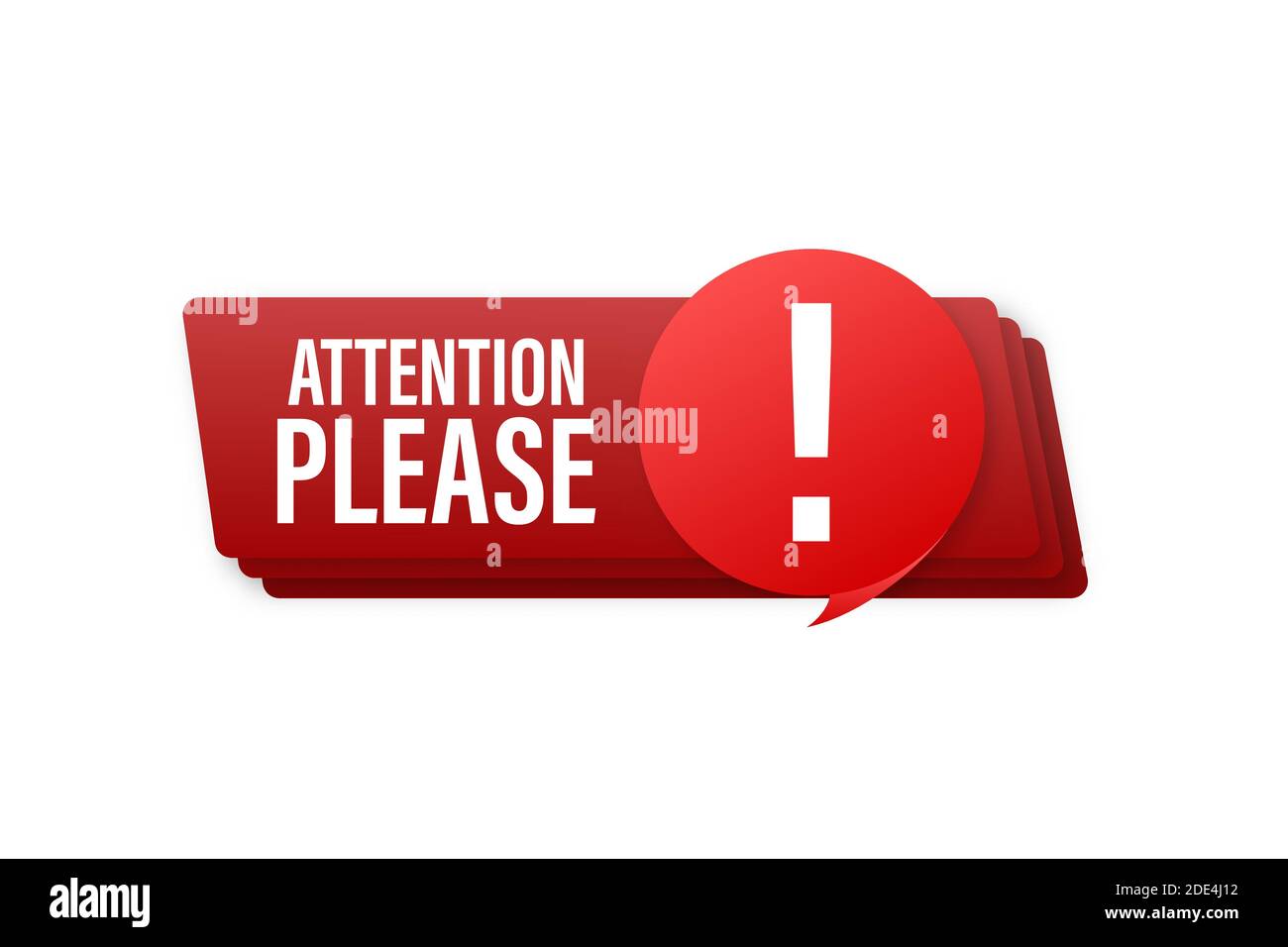 Banner with Attention please. Red Attention please sign icon ...