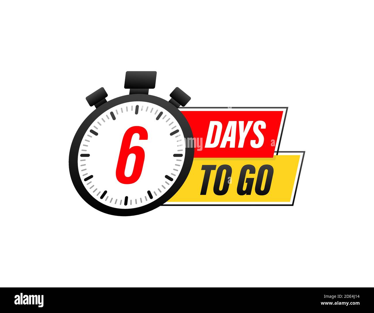 6 Days to go. Countdown timer. Clock icon. Time icon. Count time sale ...