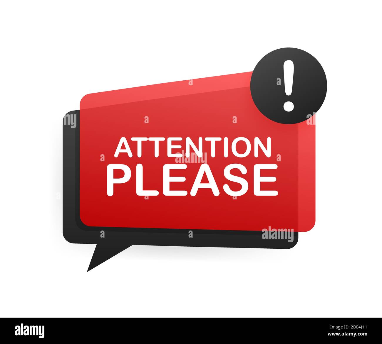 Banner with Attention please. Red Attention please sign icon ...