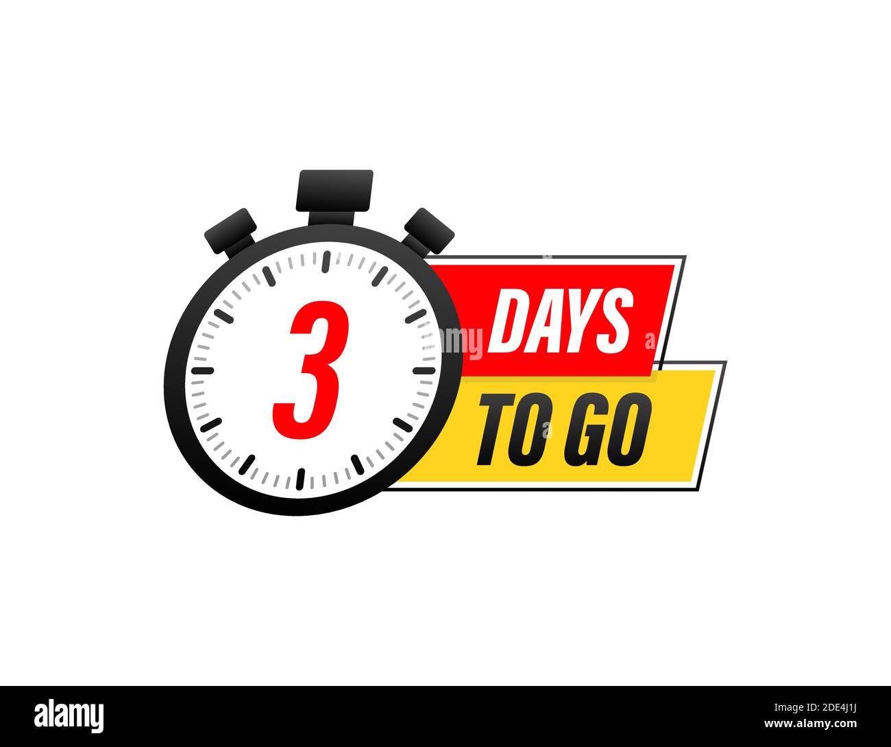3 Days to go. Countdown timer. Clock icon. Time icon. Count time sale ...