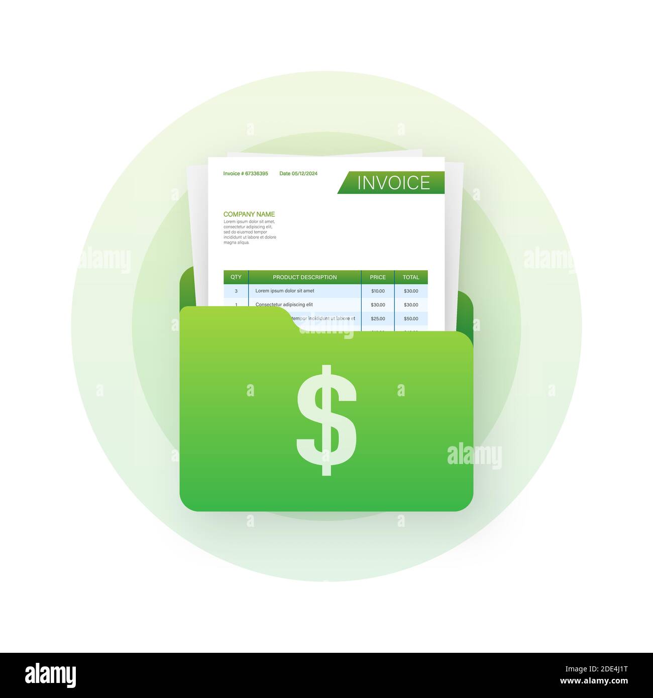 Business card with invoice. Customer service concept. Online payment ...