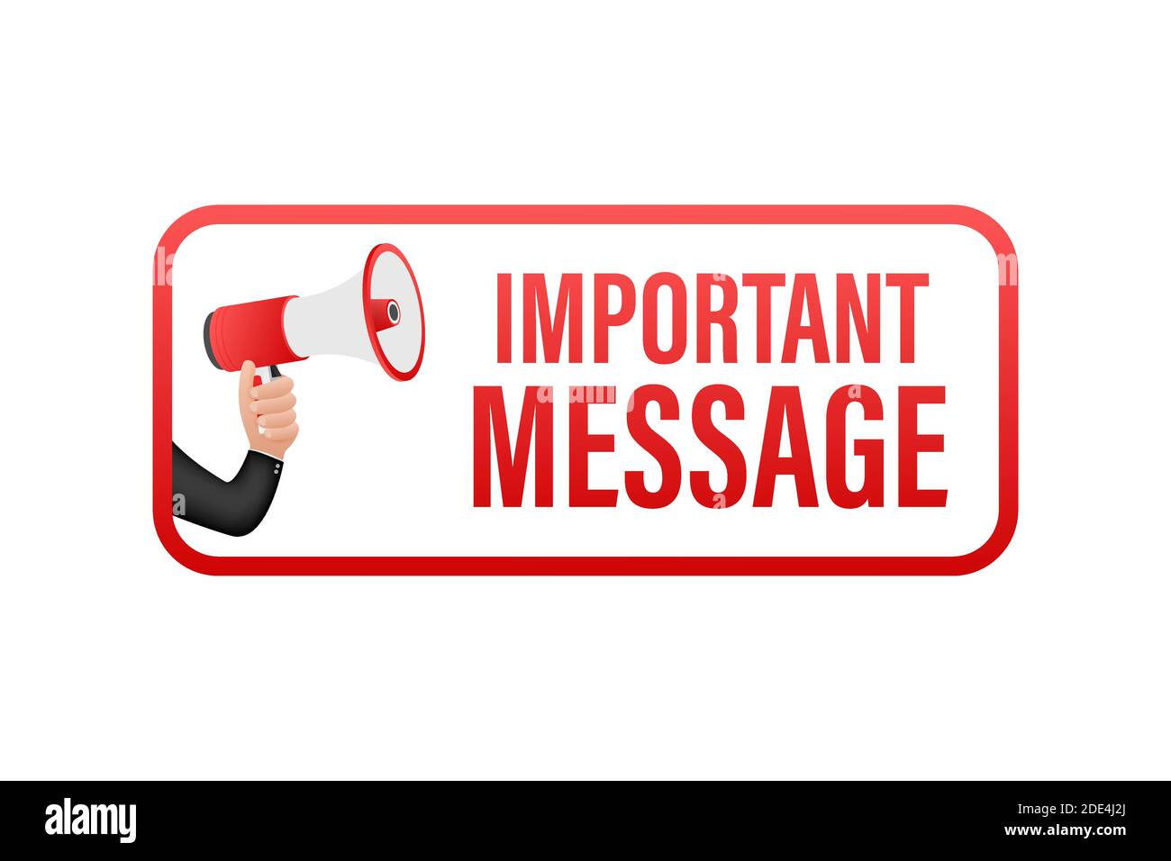 Hand Holding Megaphone with important message. Megaphone banner. Web ...