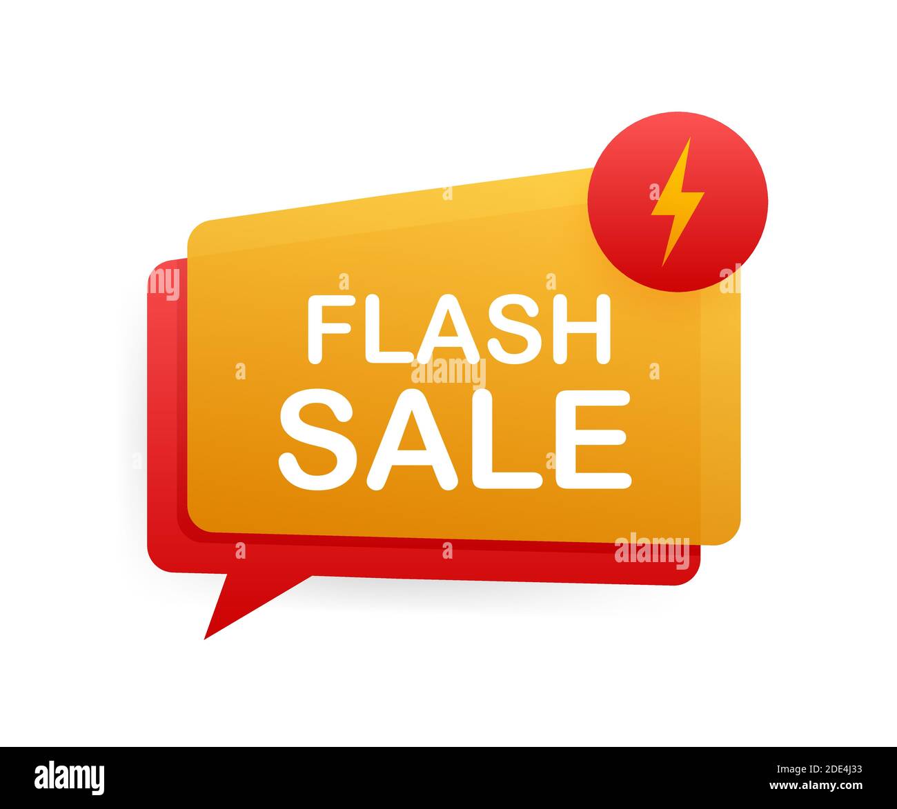 Flash sale. Flash ribbon banner, scroll, price tag, sticker, badge ...