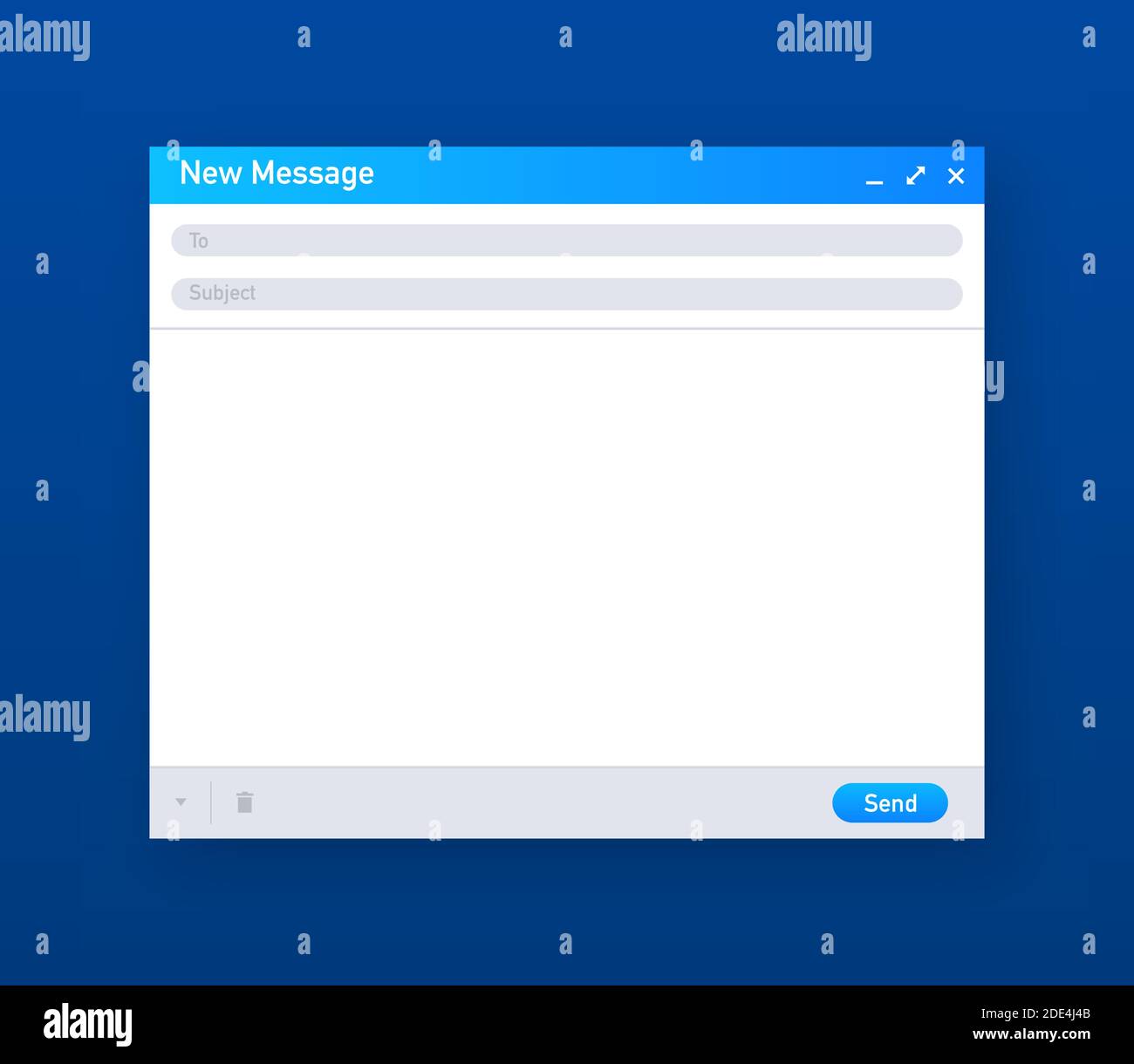 Email template. Blank e-mail browser window. Mail message web page vector frame. Vector ...