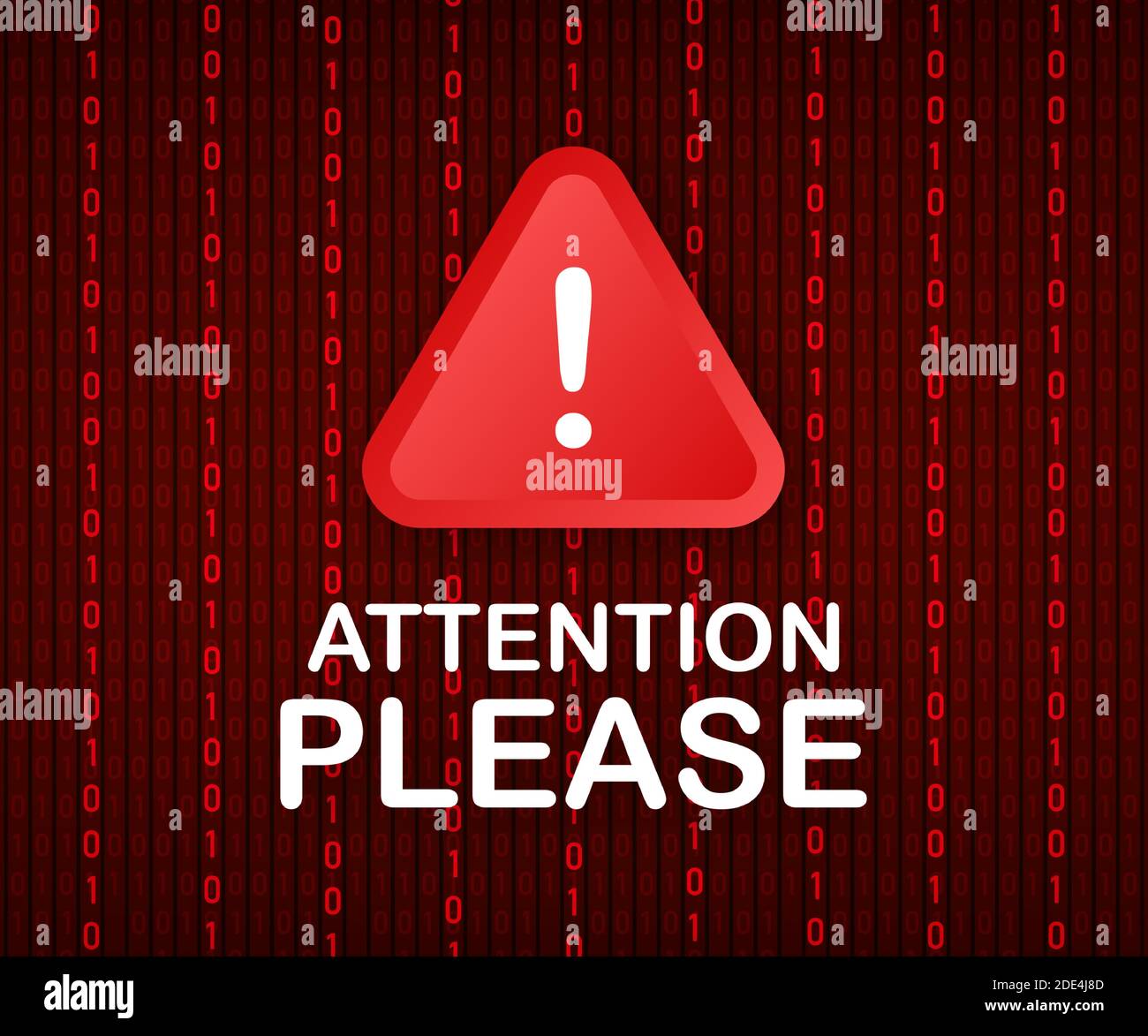 Banner with Attention please. Red Attention please sign icon ...
