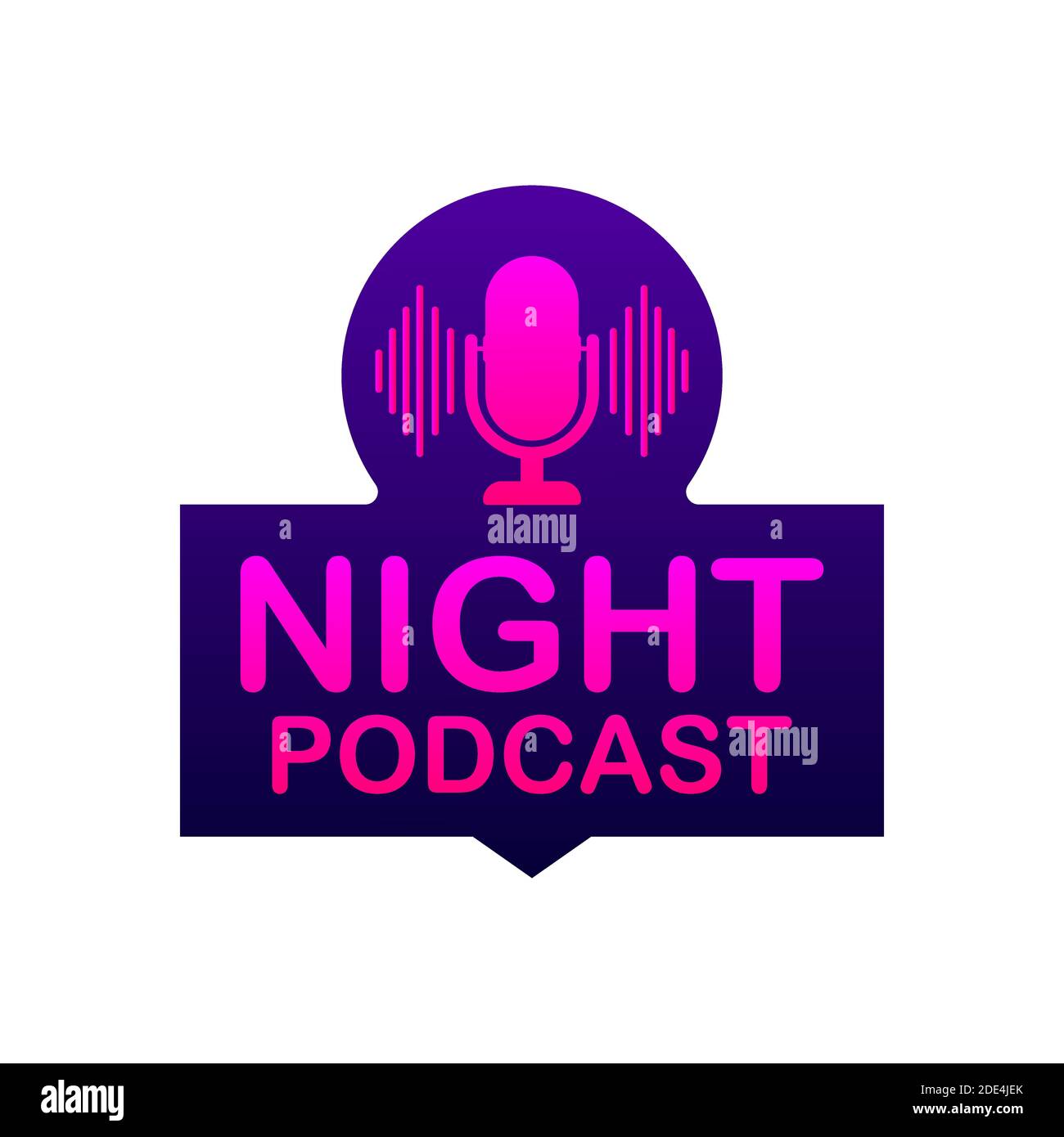 Night Podcast icon, vector symbol in flat isometric style isolated on ...