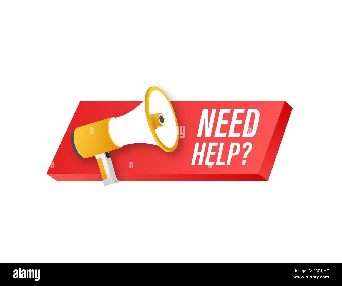 Megaphone label with need help. Megaphone banner. Web design. Vector ...