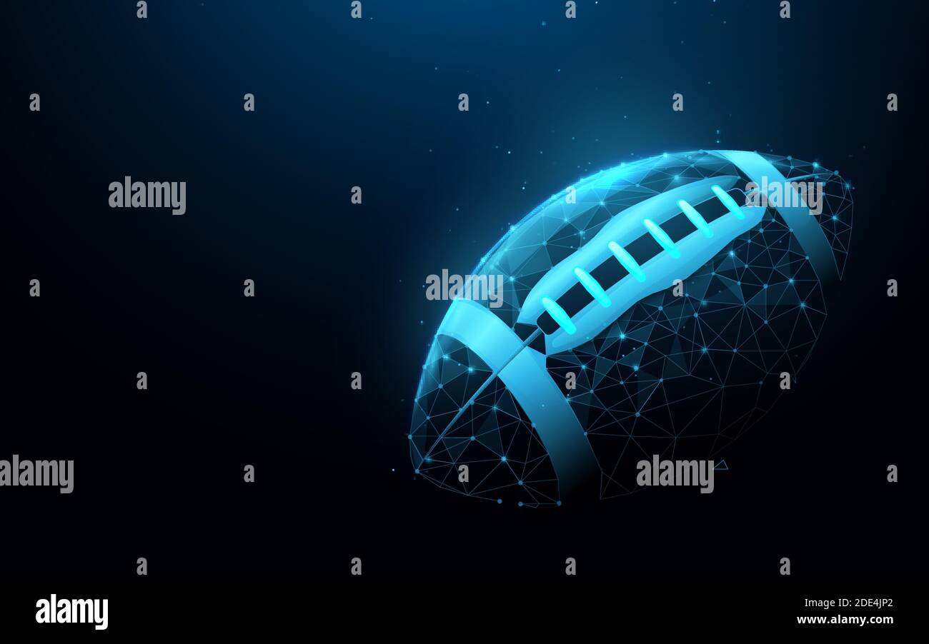 A rugby ball and American Football. Low poly model design. 3d Vector ...