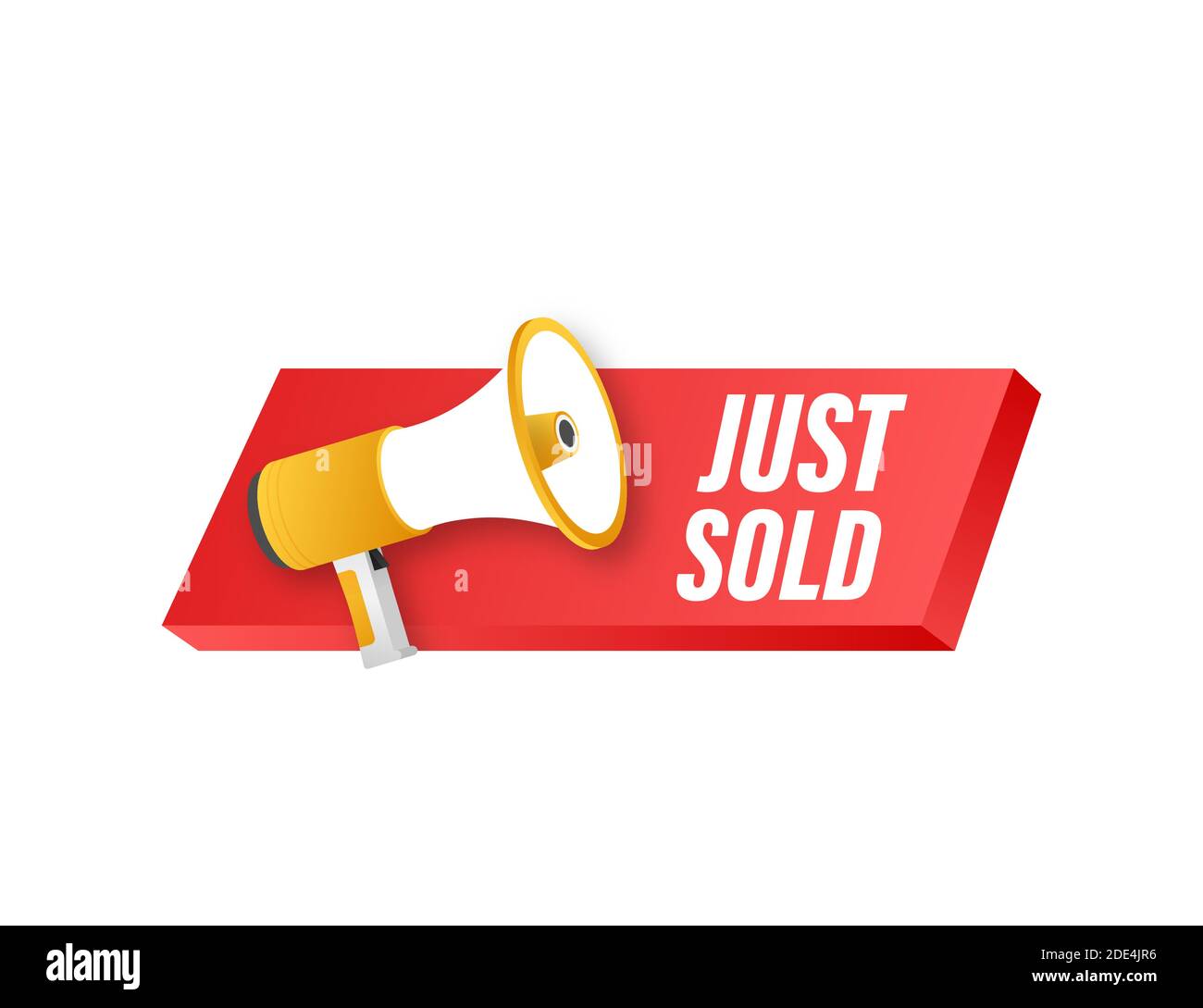 Red label Just sold on white background. Vector illustration Stock ...