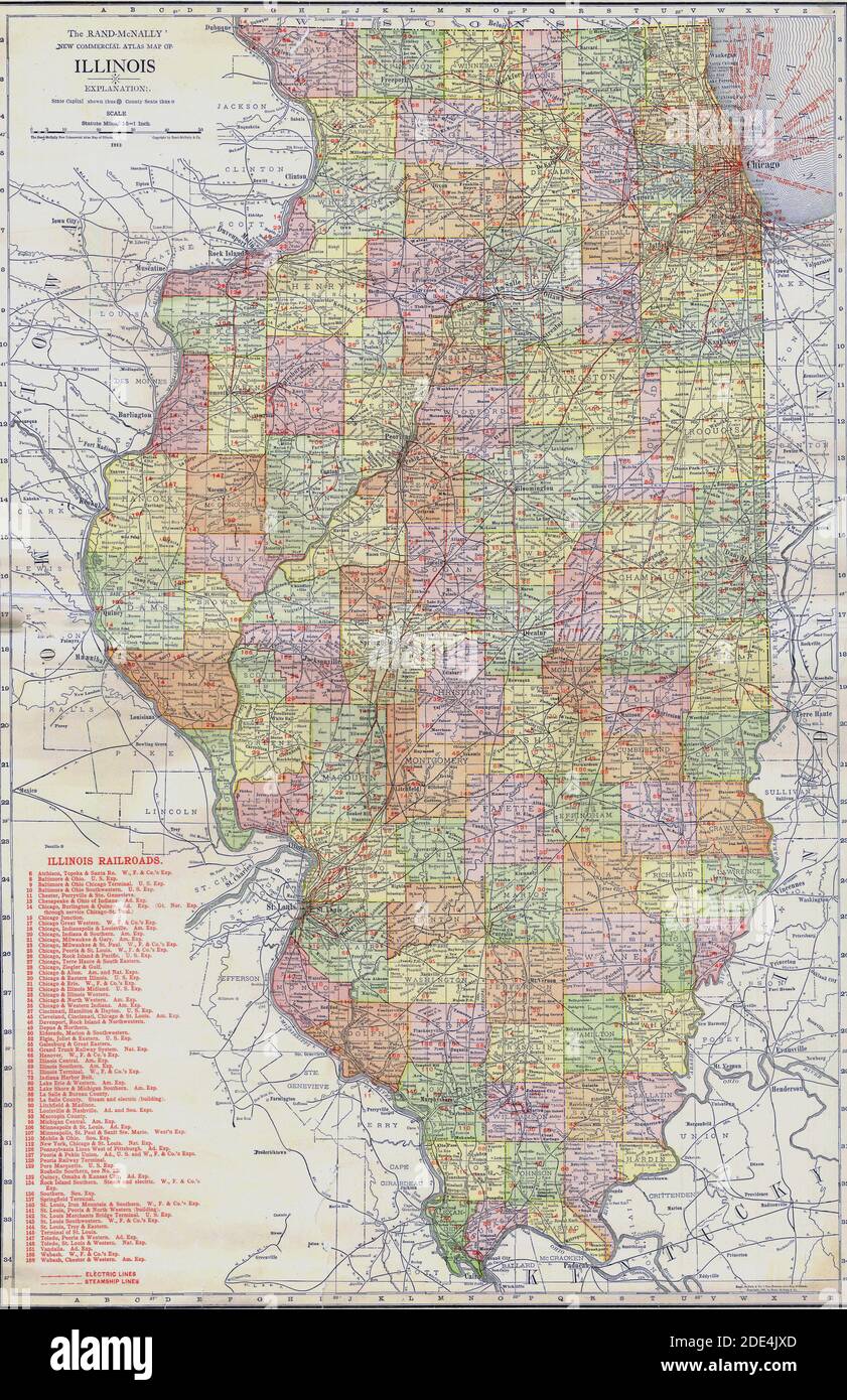 Illinois map hi-res stock photography and images - Alamy