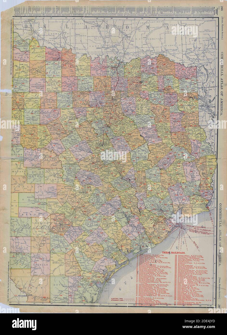 1913 Eastern Texas Map Stock Photo - Alamy