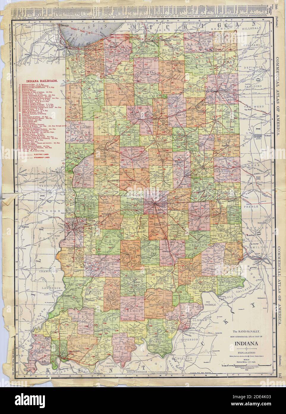 Vintage indiana map hi-res stock photography and images - Alamy