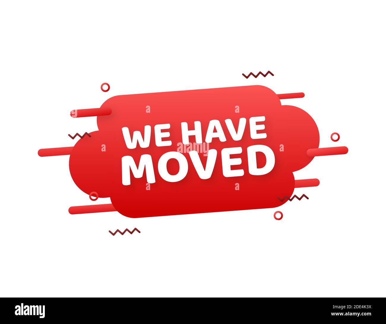 We have moved. Moving office sign. Clipart image isolated on blue ...