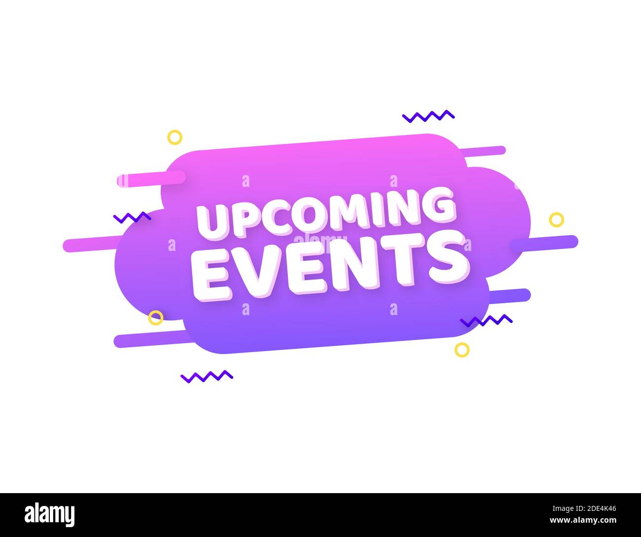 Label with upcoming events. Megaphone banner. Web design. Vector stock illustration Stock Vector ...