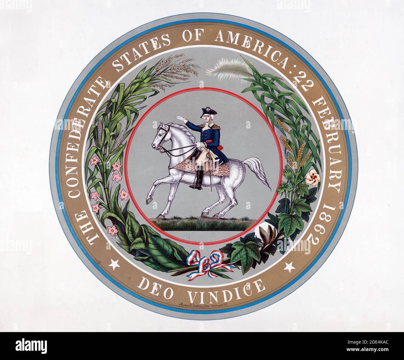 Print shows the Great Seal of the Confederate States of America with ...