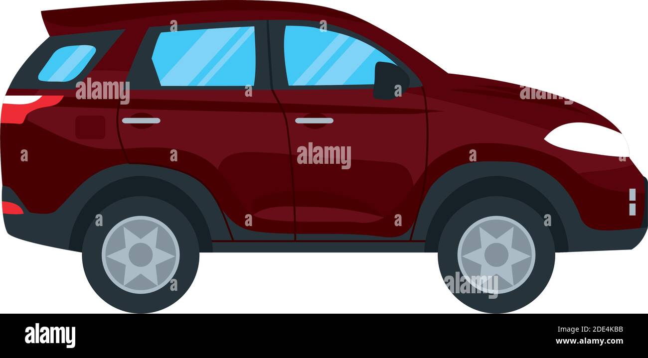 red suv icon over white background, colorful design, vector ...