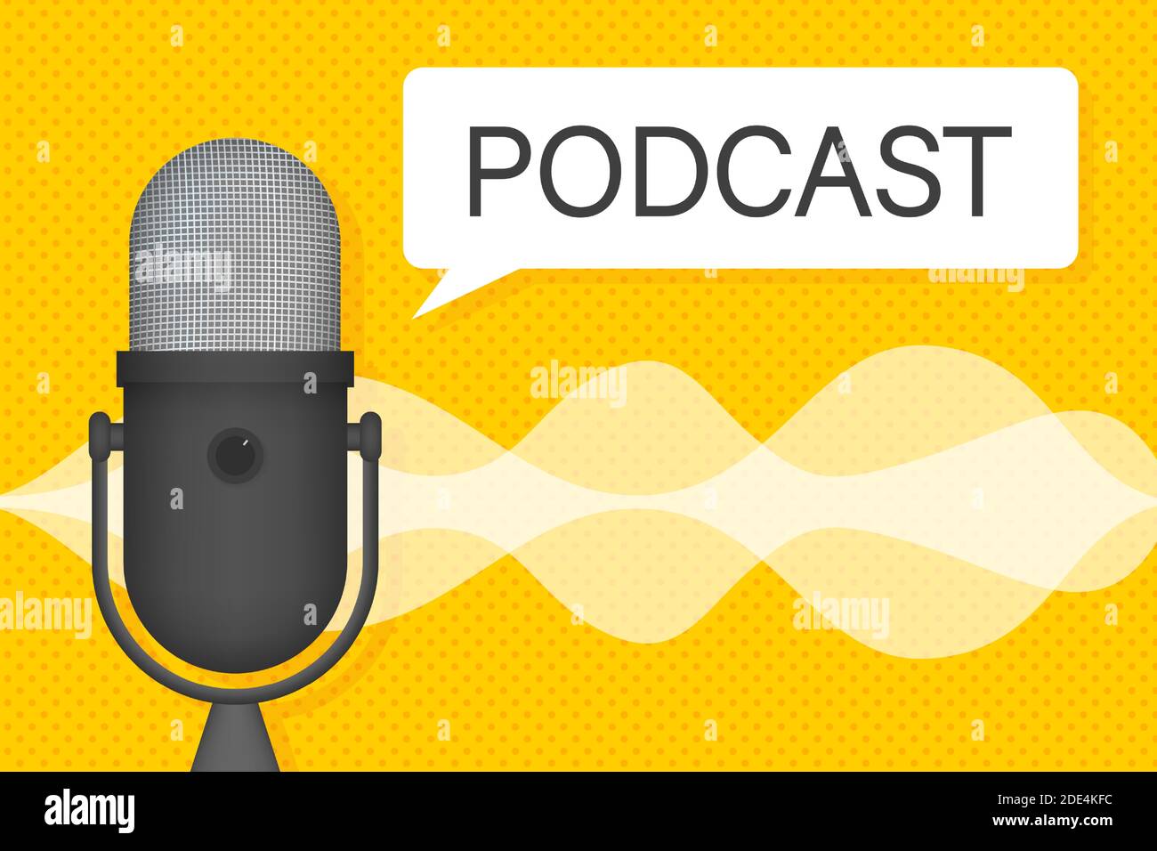 Podcast icon, vector symbol in flat isometric style isolated on color ...