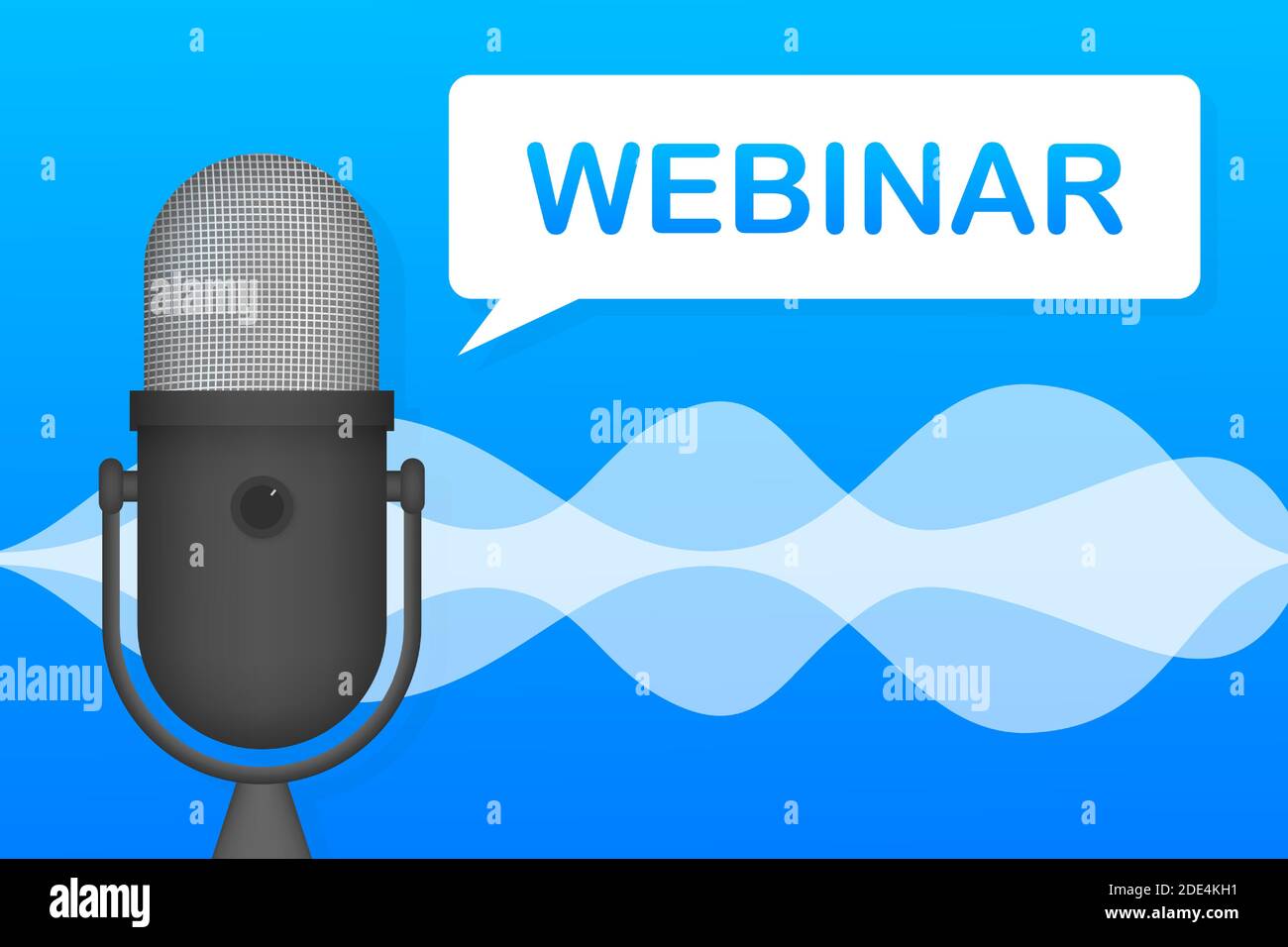 Webinar Icon, flat design style with blue play button. Vector ...