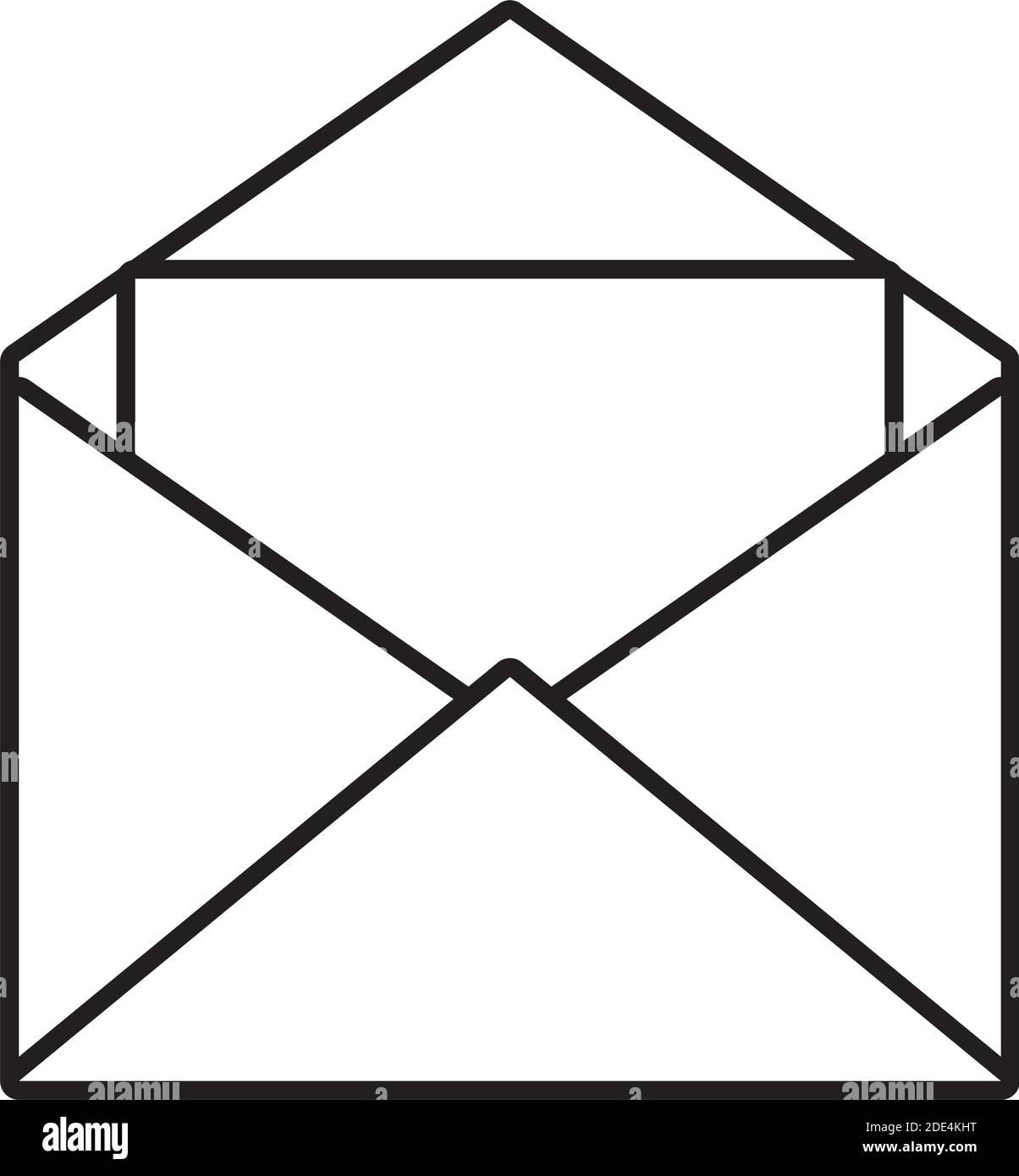 envelope icon over white background, line style, vector illustration ...
