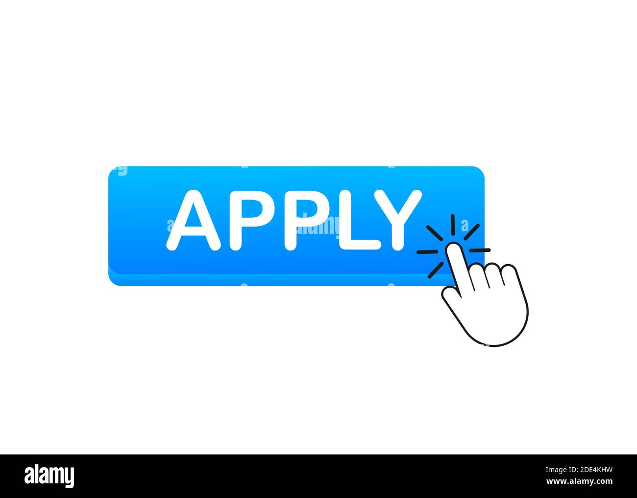 Apply with cursor button. Internet icon. Pointer click icon. Vector stock illustration Stock ...