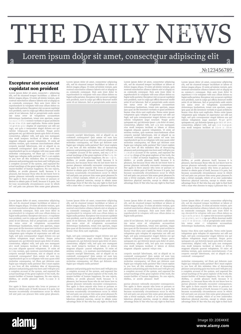 Vector mock up of a blank daily newspaper. Fully editable whole ...