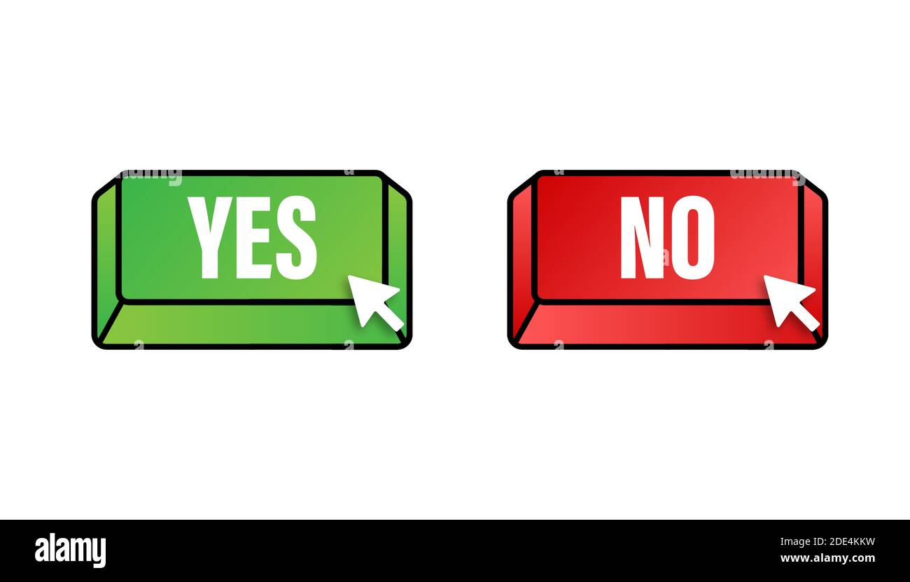 Yes and No button. Feedback concept. Positive feedback concept. Choice ...