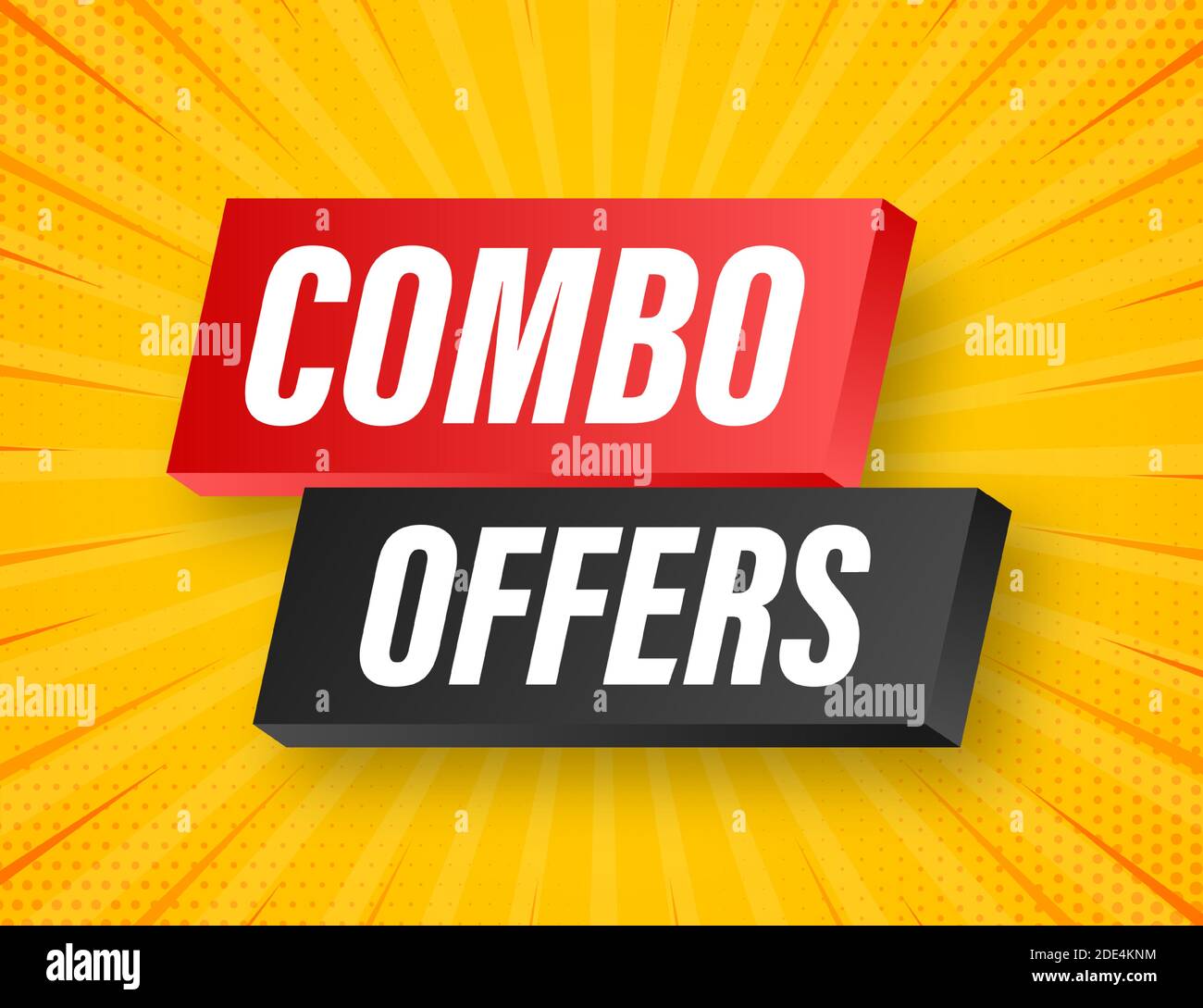 Combo offers banner design on white background. Vector stock ...