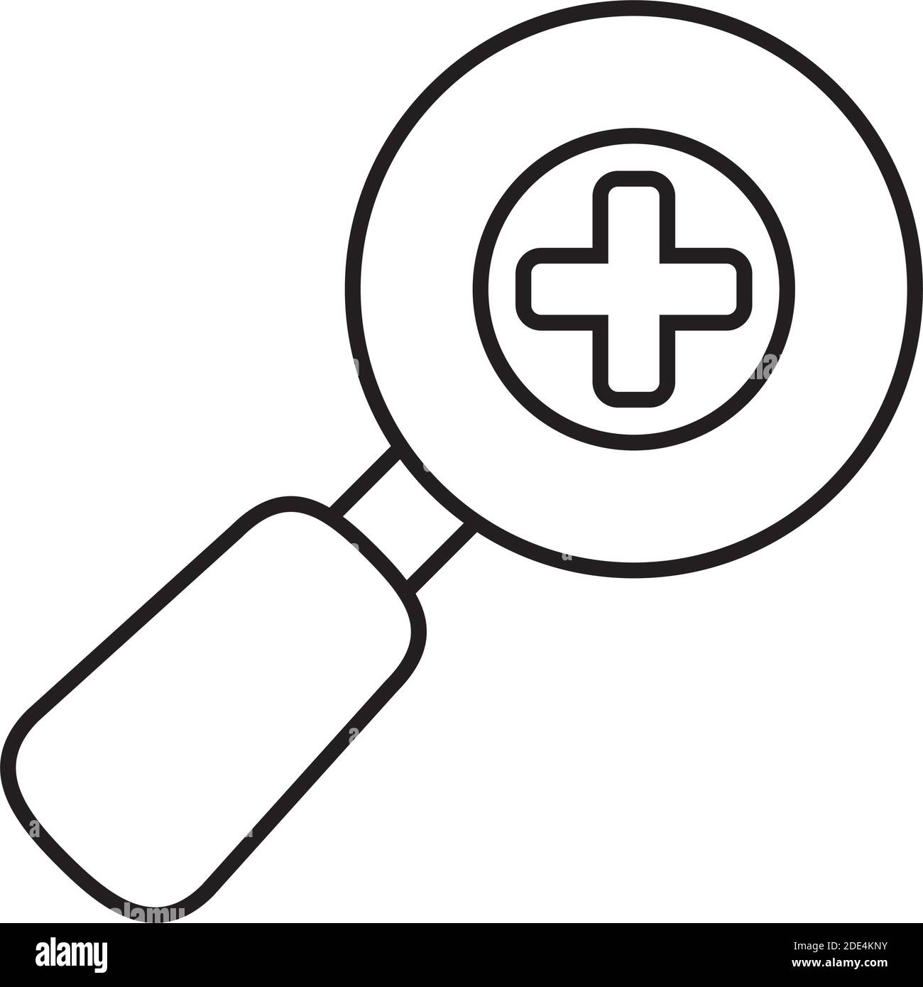 magnifying glass icon over white background, line style, vector ...