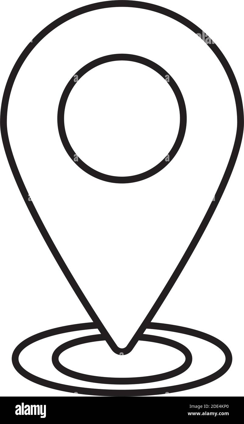 location pin icon over white background, line style, vector ...
