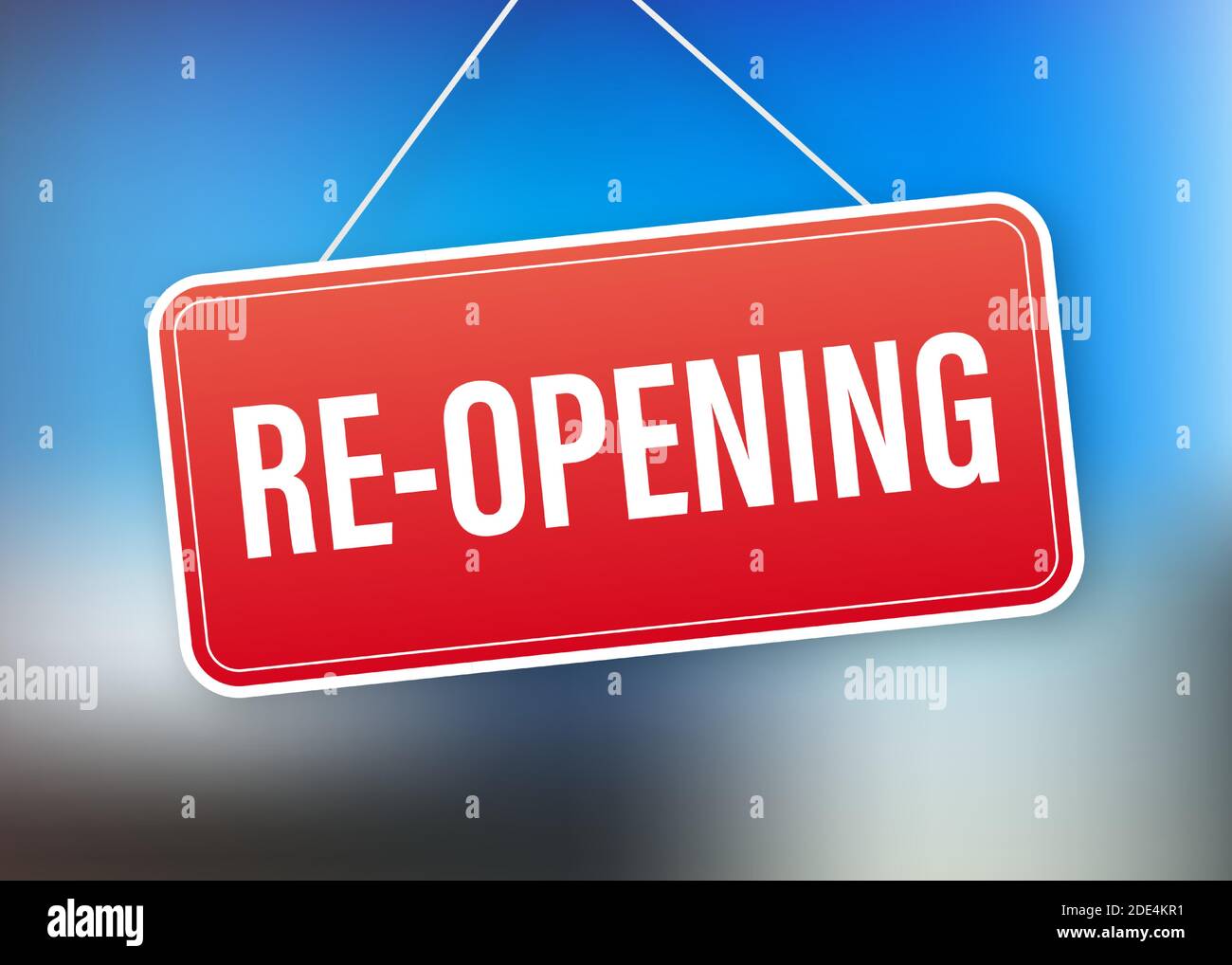 Re opening hanging sign on white background. Sign for door. Vector ...