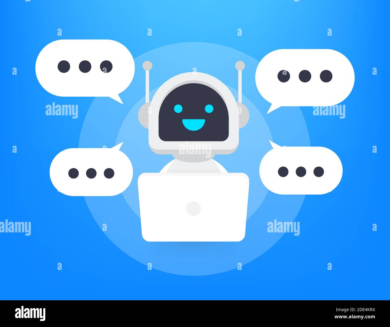 Robot icon. Bot sign design. Chatbot symbol concept. Voice support service bot. Online support ...
