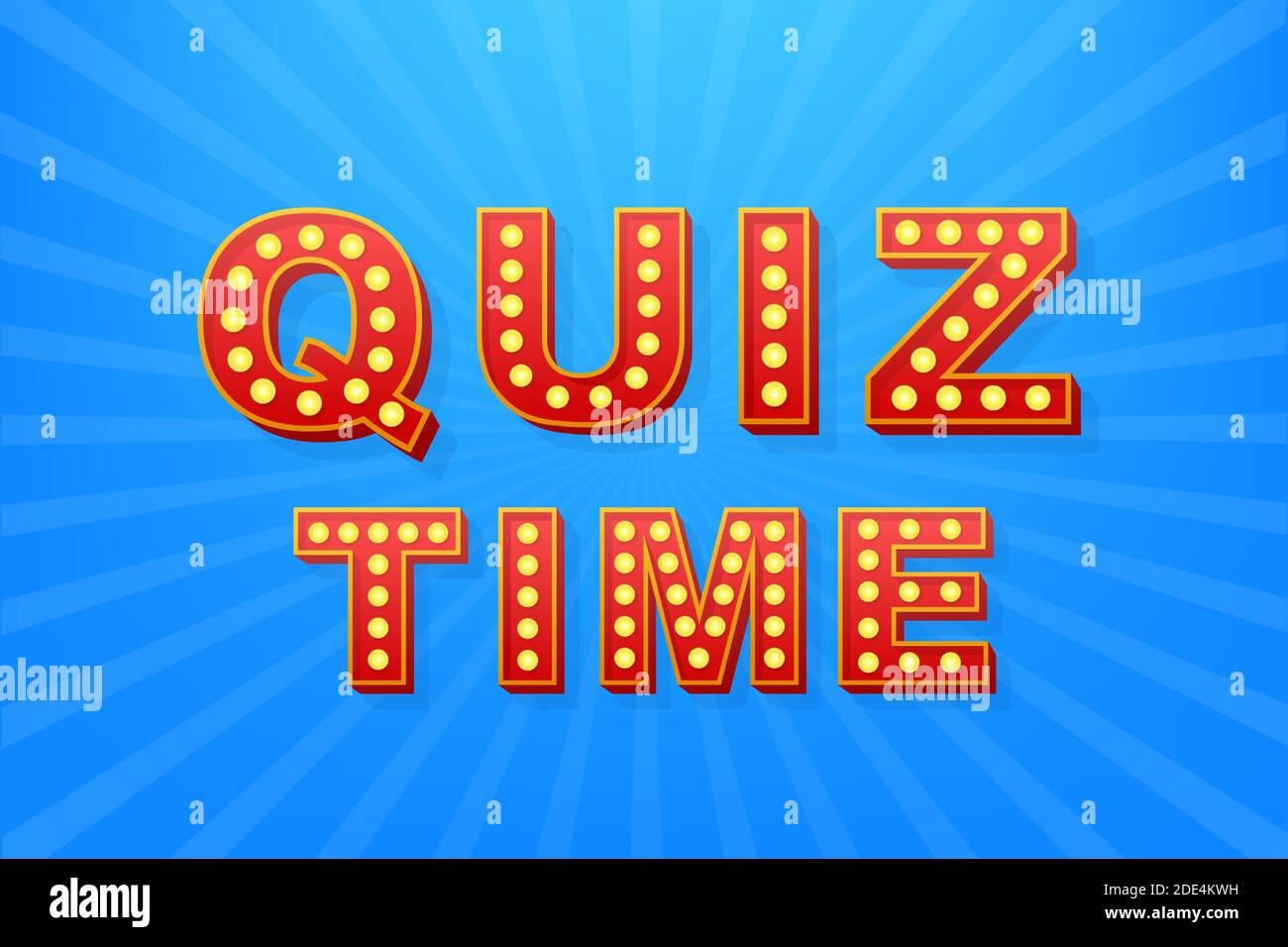 Retro light text quiz time. Retro light bulb. Vector stock illustration ...