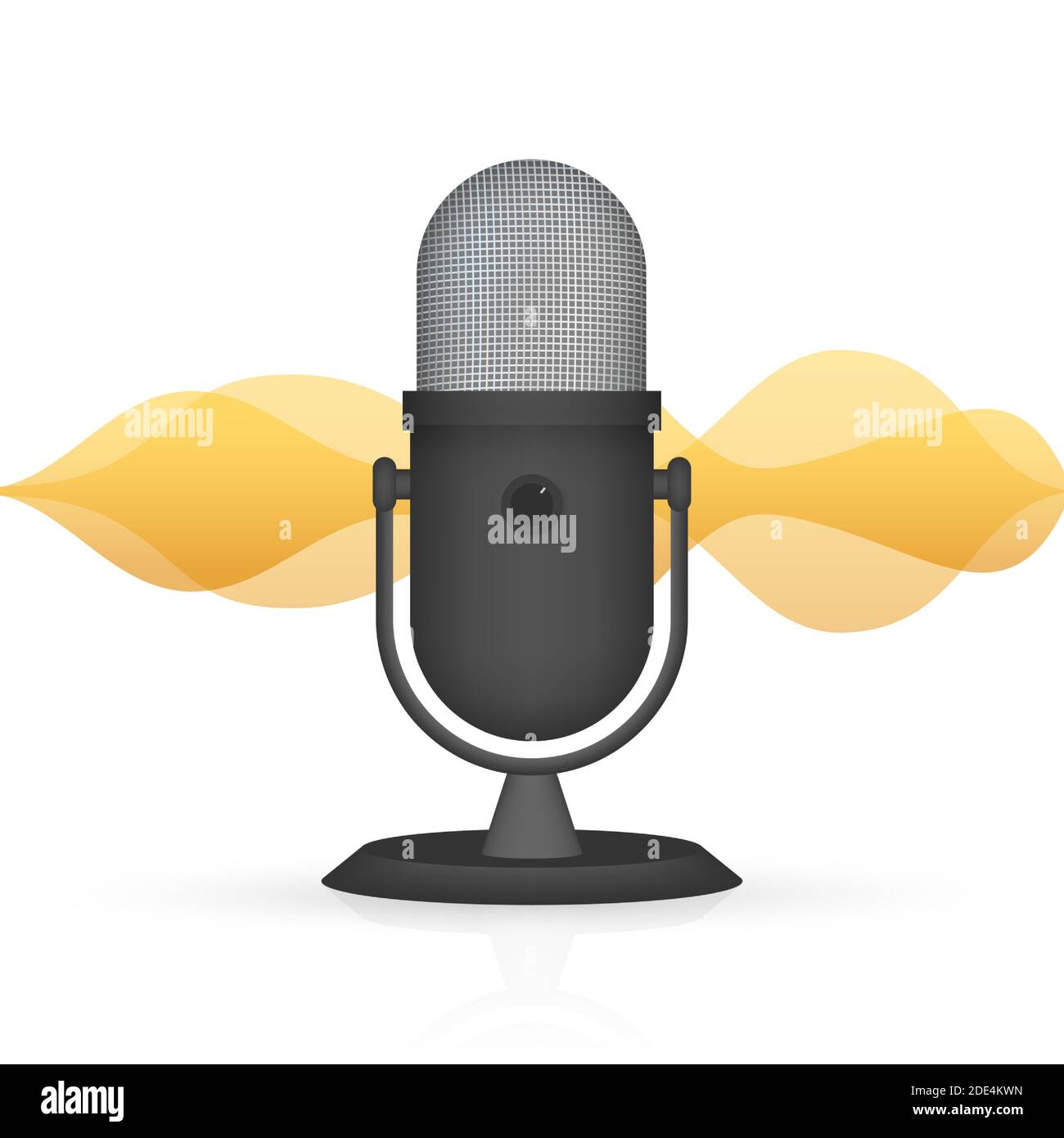Podcast icon, vector symbol in flat isometric style isolated on color ...