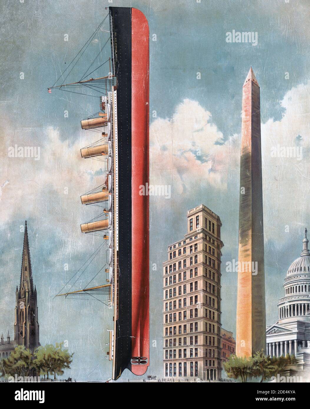 Size comparison of ocean liner "Kaiser Wilhelm der Grosse" to Trinity ...