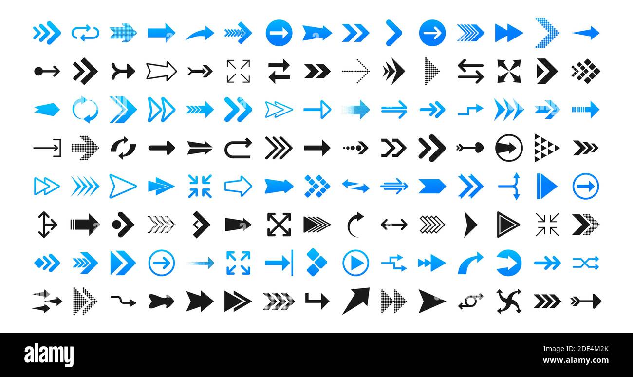 Arrows big black set icons. Arrow icon. Arrows for web design, mobile ...