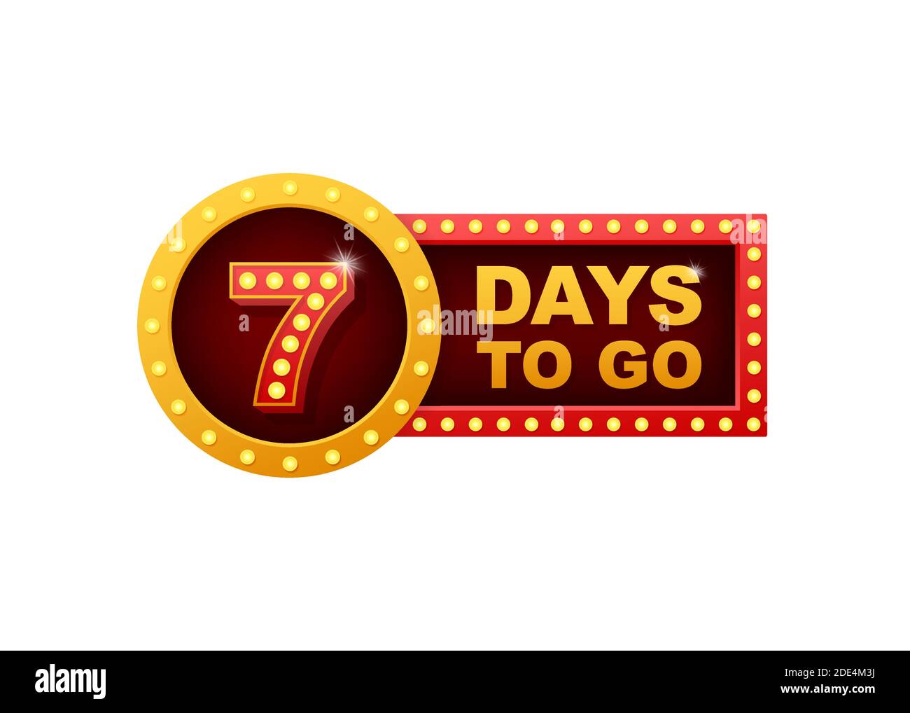 Seven days to go. Flat icon. Vector typographic design. Vector ... Seven days to go. Flat icon. Vector typographic design. Vector ...