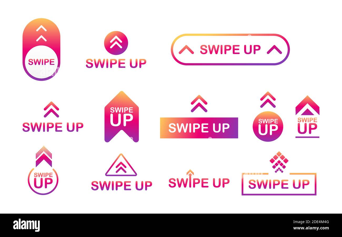 Swipe up icon set isolated on background for stories design. Vector ...