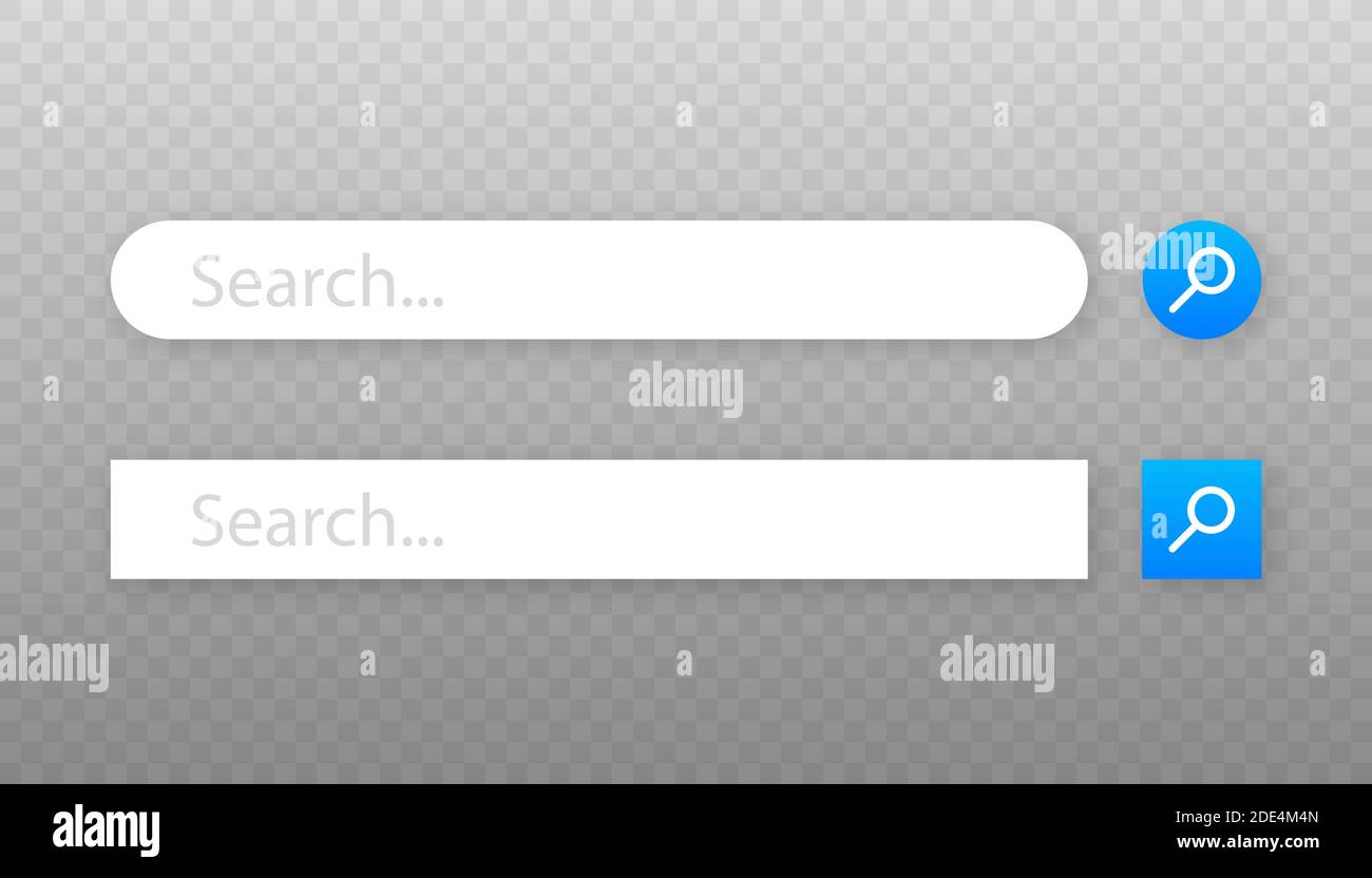 Set Search bar vector element design, set of search boxes ui template isolated on blue ...