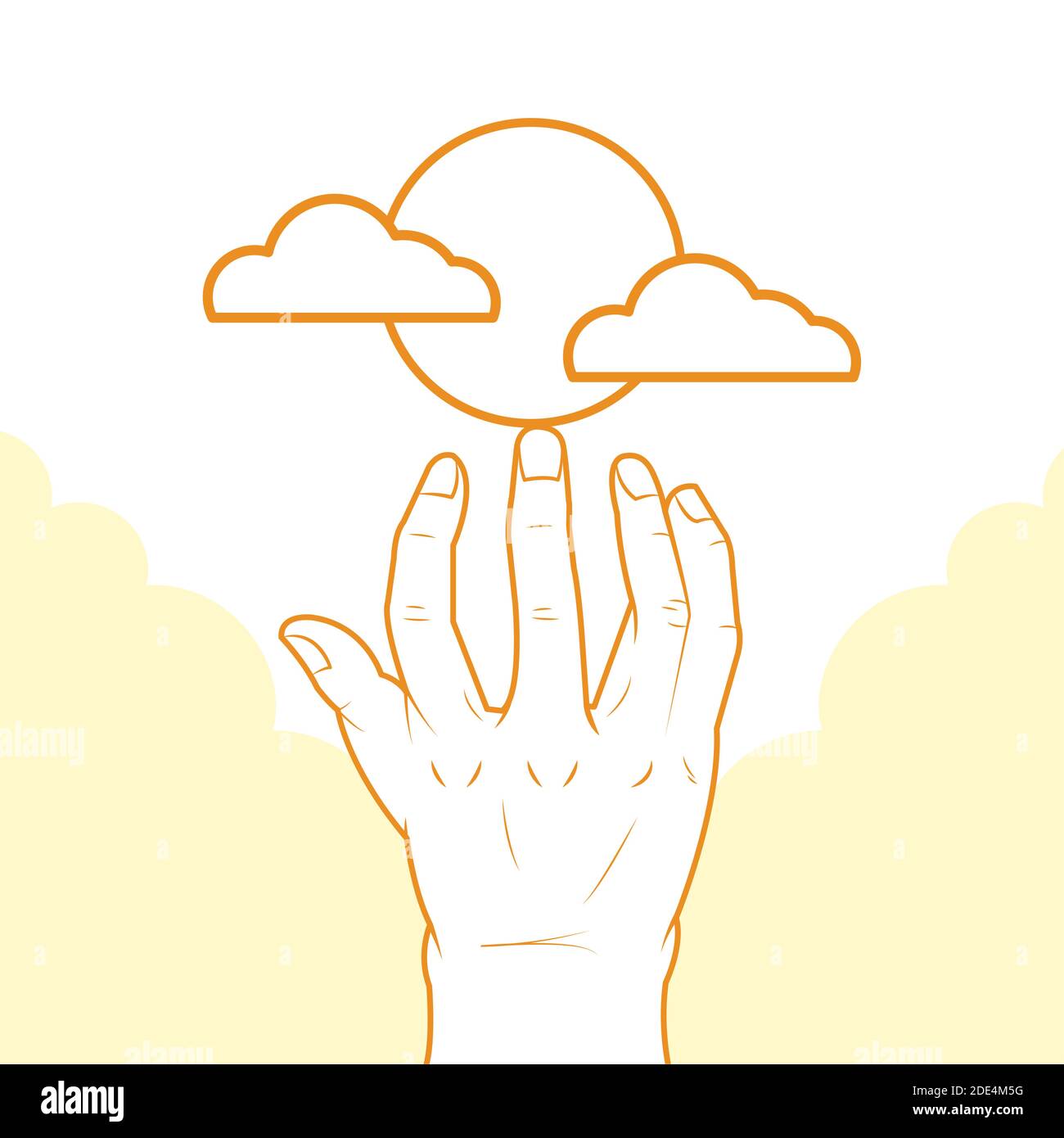 Hand grabbing sun Stock Vector Images - Alamy