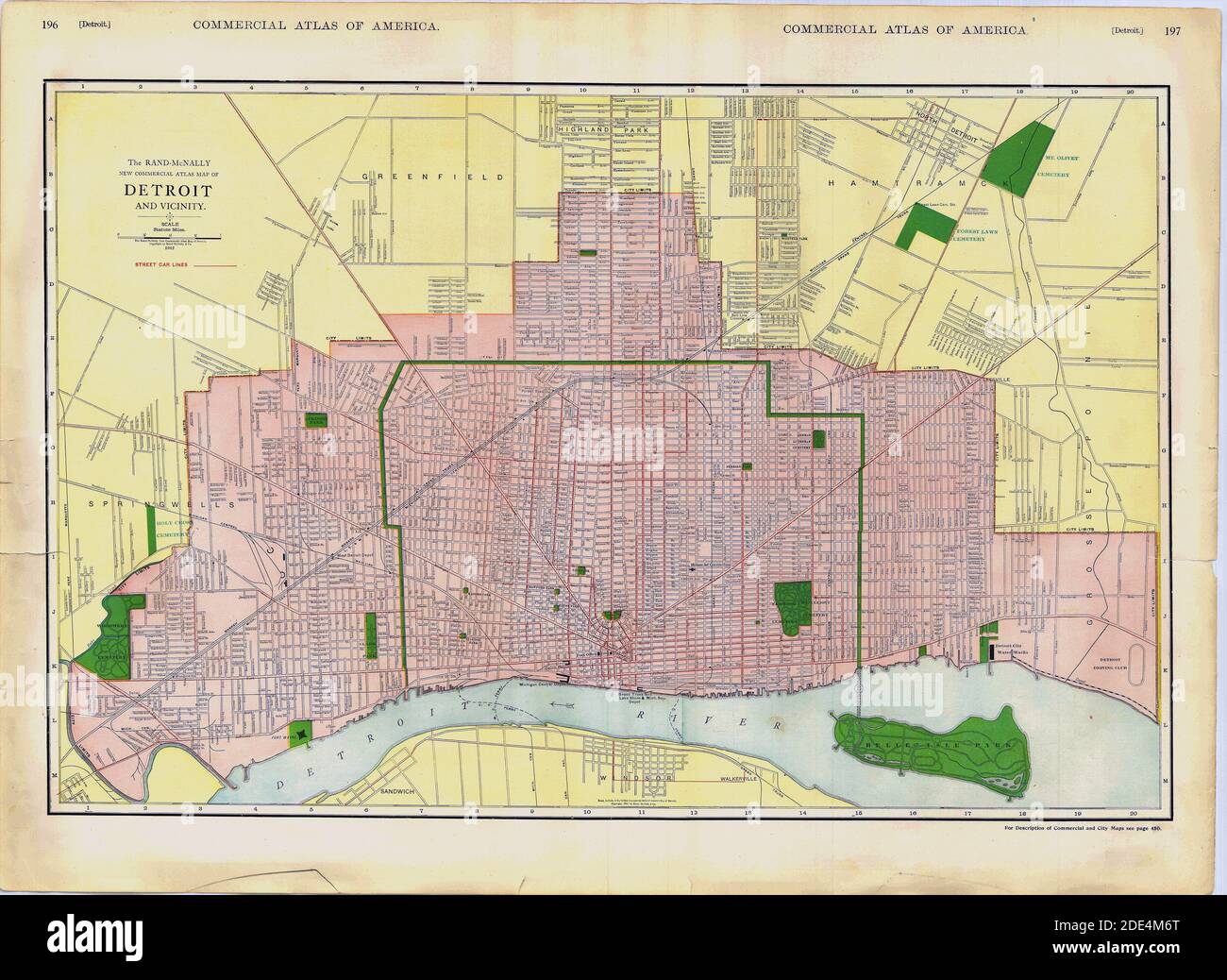 1912-1913 Detroit Map Stock Photo - Alamy
